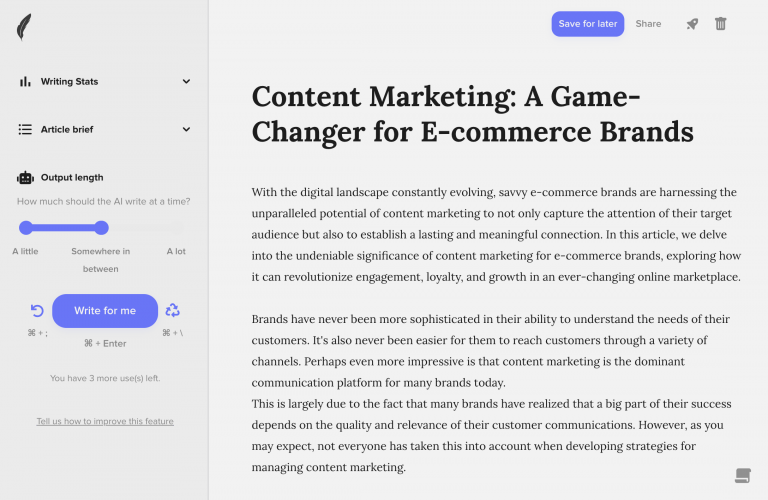 ShortlyAI: Features, Benefits & Pricing - Writing Assistant & Long-Form ...